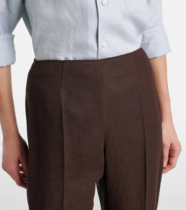 Loro Piana Timi Flared Linen Pants
