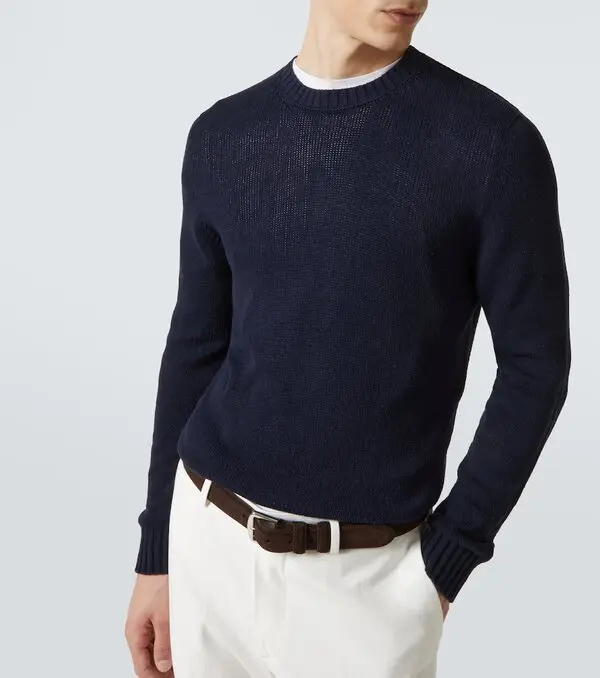Thom Sweeney Silk Sweater - Blue
