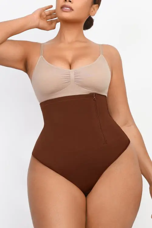 SHAPELLX Side Zip Shaping Panty - Mocha
