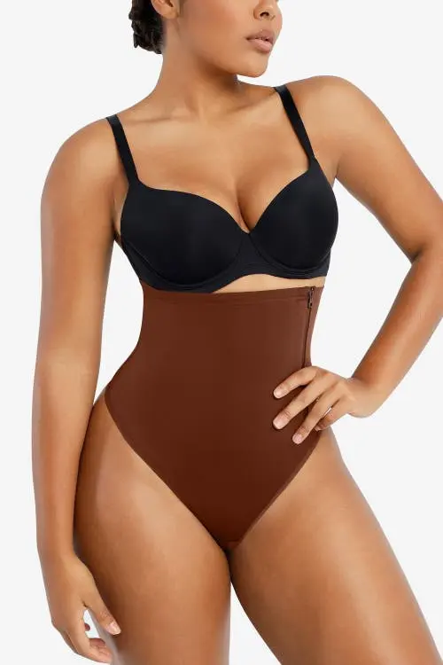 SHAPELLX Side Zip Shaping Panty - Mocha