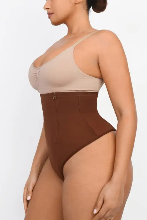 SHAPELLX Side Zip Shaping Panty - Mocha