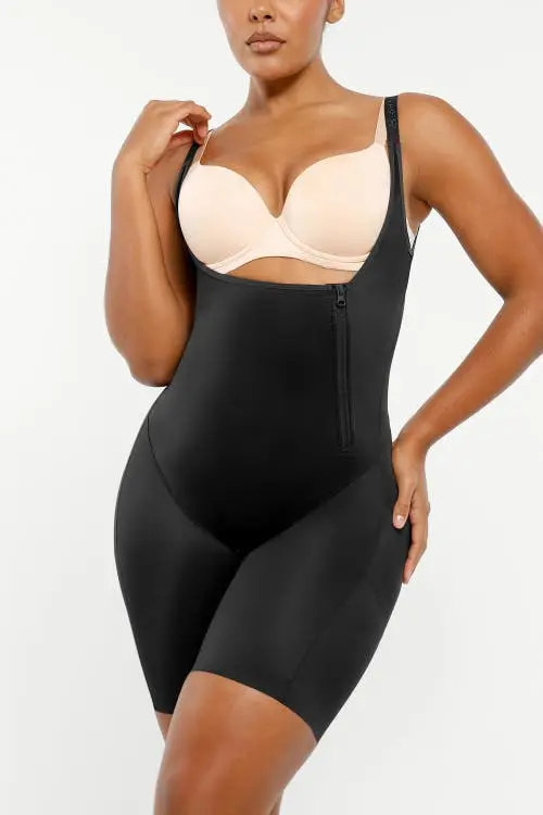 SHAPELLX Open Bust Butt-lifting Bodysuit - Onyx Black