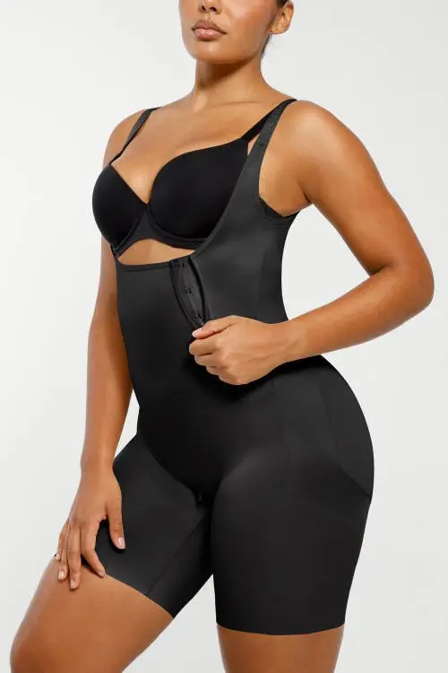 SHAPELLX Open Bust Butt-lifting Bodysuit - Onyx Black
