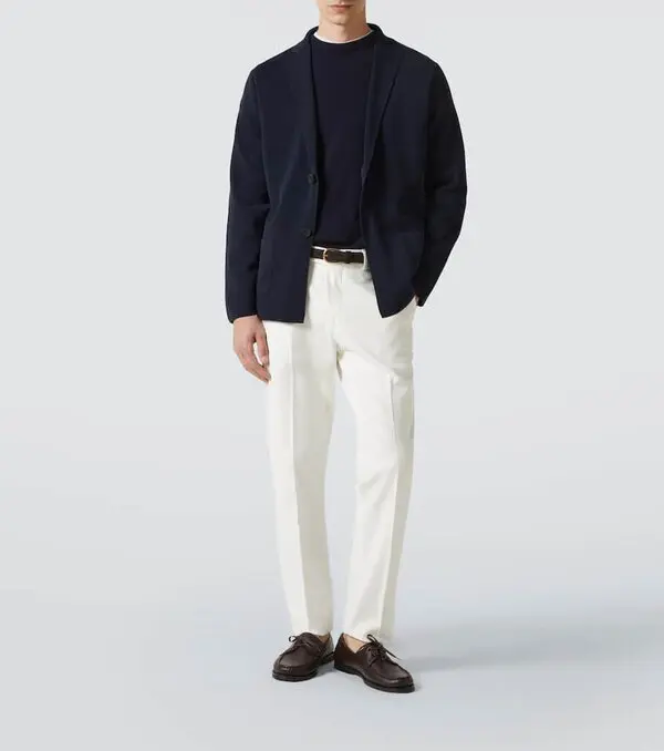 Thom Sweeney Knitted Cotton Crêpe Blazer