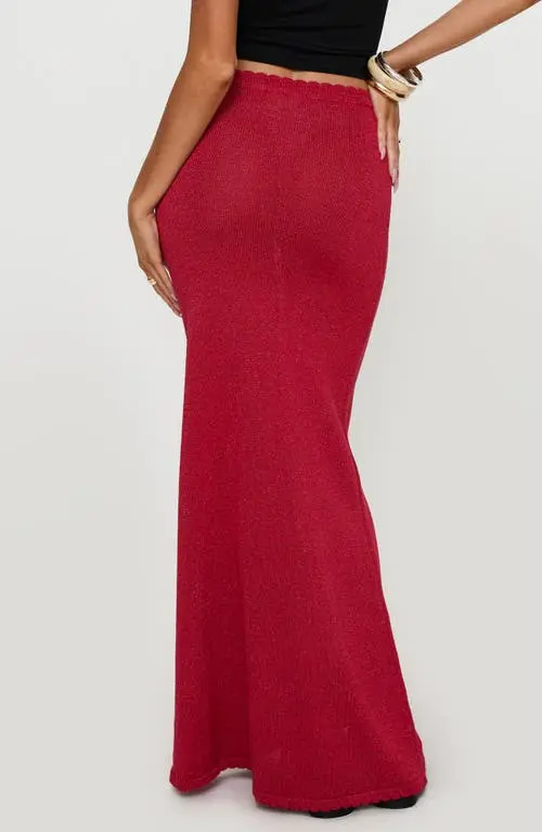 Princess Polly Metallic Knit Maxi Skirt