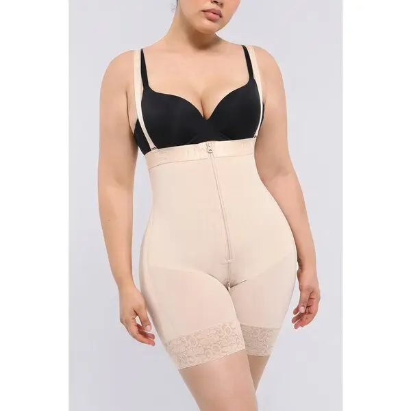SHAPELLX Firm Compression Bodysuit Shaper - Beige