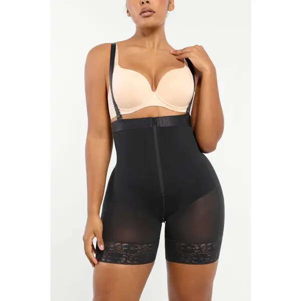 SHAPELLX Firm Compression Bodysuit Shaper - Jet Black