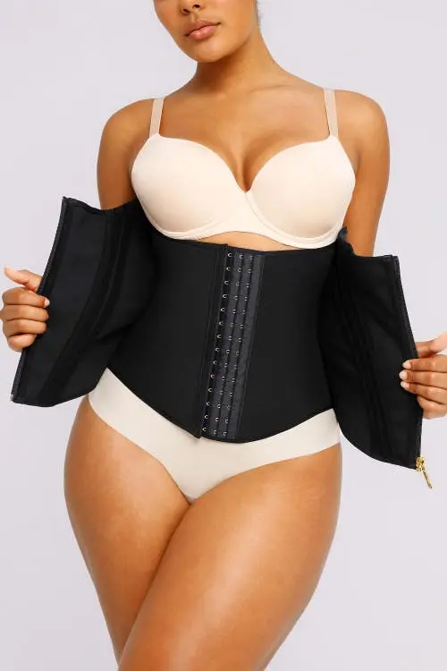 SHAPELLX Body Shaper Latex Waist Trainer - Black
