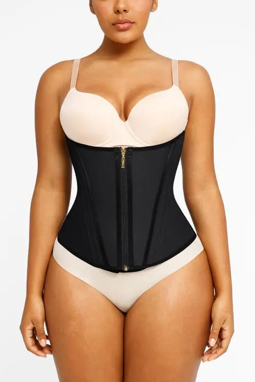 SHAPELLX Core Control Latex Waist Trainer - Jet Black