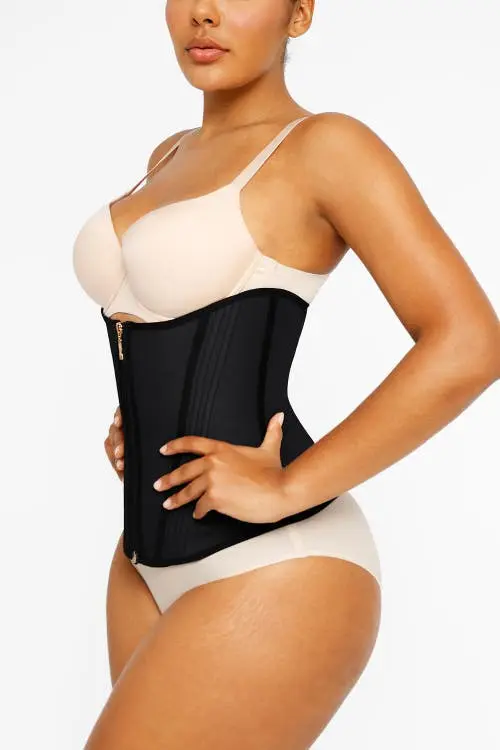SHAPELLX Core Control Latex Waist Trainer - Jet Black