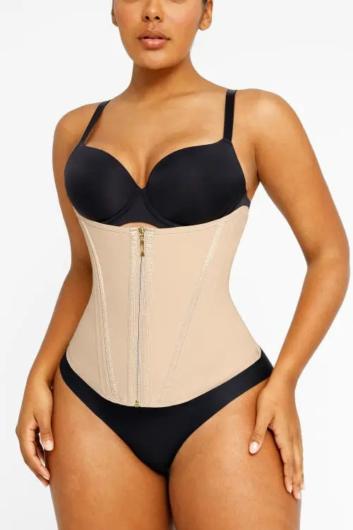 SHAPELLX Core Control Latex Waist Trainer - Pinkish Beige
