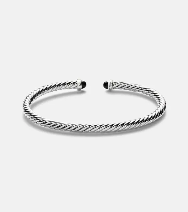 David Yurman Cable Flex Cuff Bracelet With Onyx