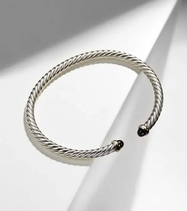 David Yurman Cable Flex Cuff Bracelet With Onyx