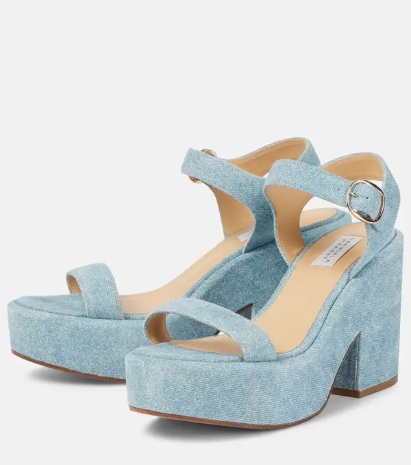 Gabriela Hearst Iman Denim Platform Sandals - Blue