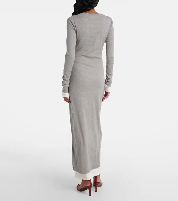 JIL SANDER Layered Cotton Jersey Maxi Dress