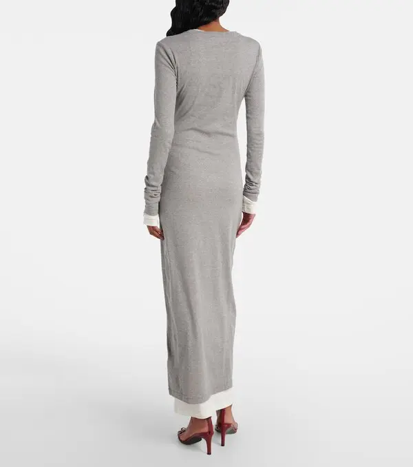 JIL SANDER Layered Cotton Jersey Maxi Dress