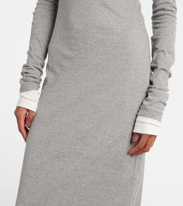 JIL SANDER Layered Cotton Jersey Maxi Dress