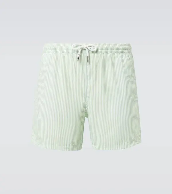 Thom Sweeney Striped Swim Trunks - Green