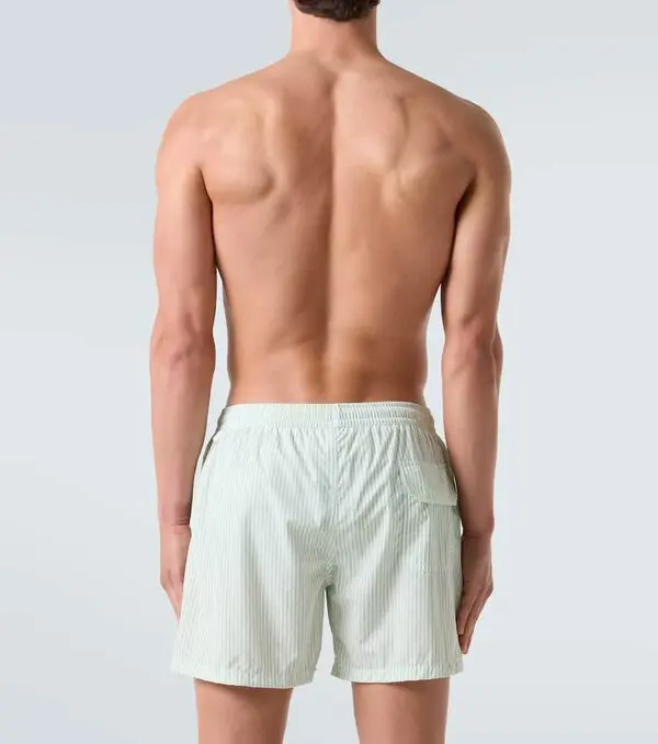 Thom Sweeney Striped Swim Trunks - Green