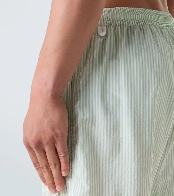 Thom Sweeney Striped Swim Trunks - Green