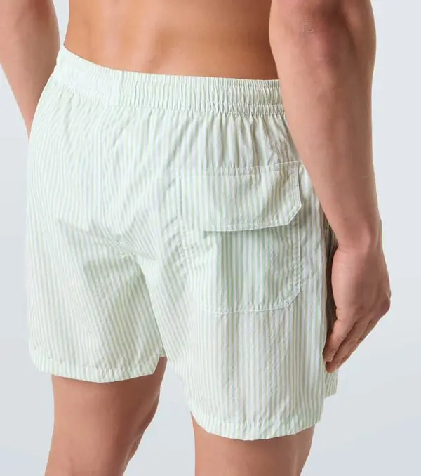 Thom Sweeney Striped Swim Trunks - Green