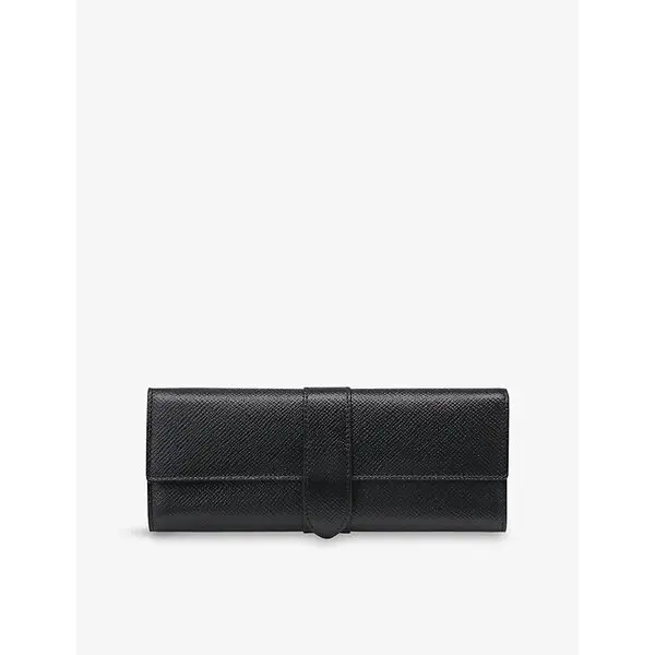 Smythson Panama Small Jewellery Roll Case - Black