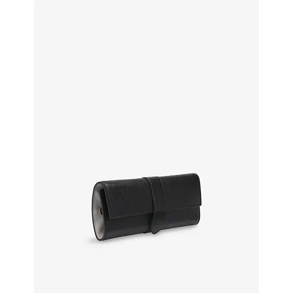 Smythson Panama Small Jewellery Roll Case - Black