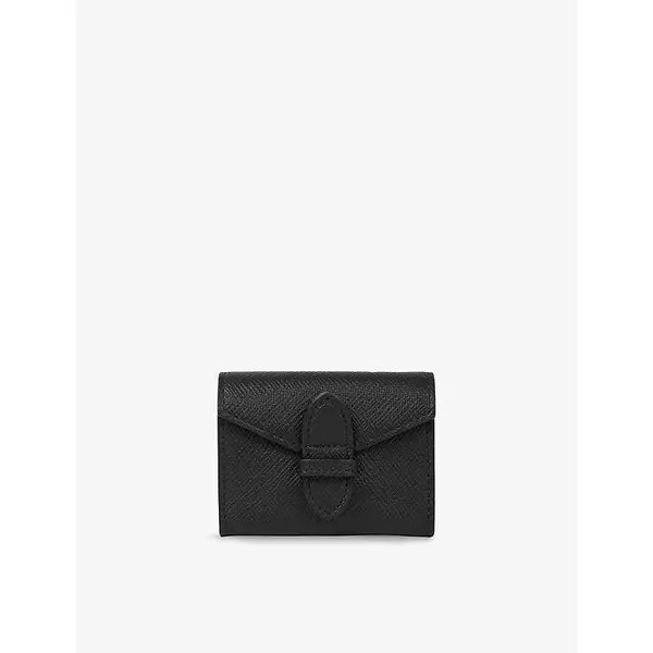 Smythson Single Play Leather Playing Card Case - Black