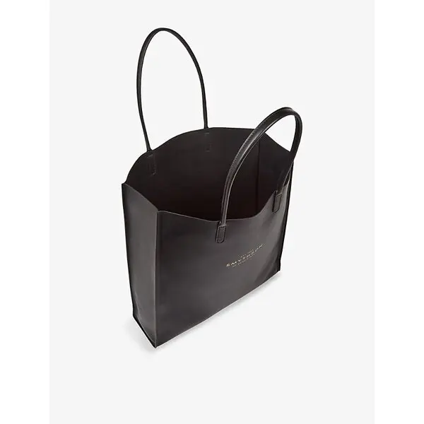 Smythson Kingly Leather Tote Bag - Black
