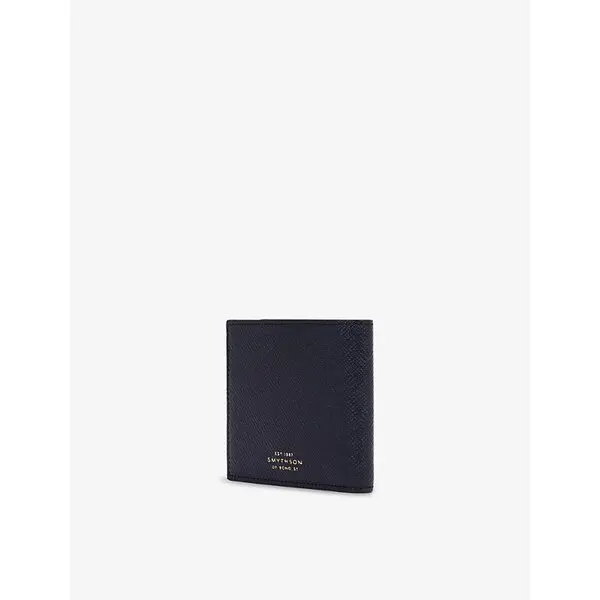 Smythson Panama 6-card Slot Leather Wallet - Navy