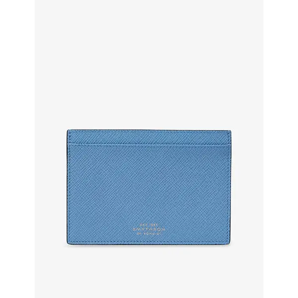 Smythson Panama Leather Passport Sleeve - Nile Blue