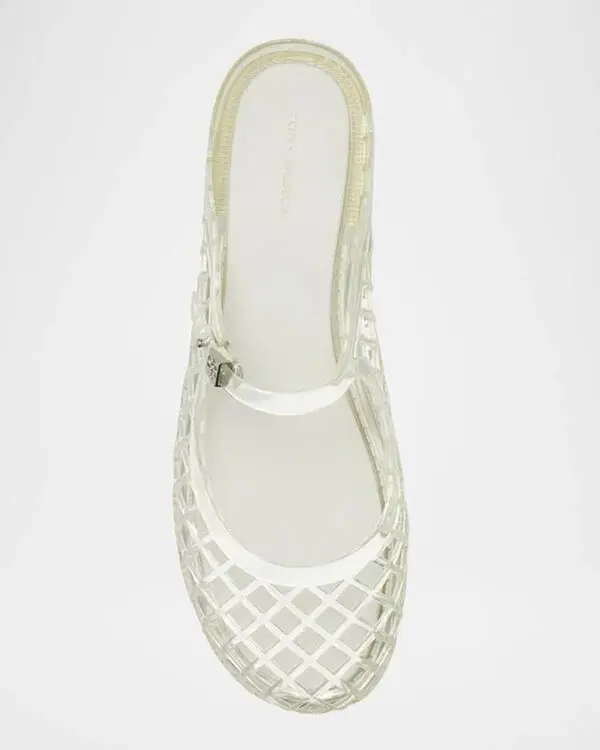 Tory Burch Mellow Jelly Mary Jane Mules - Clear
