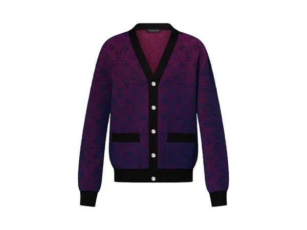 LOUIS VUITTON Optical Monogram Jacquard Cardigan