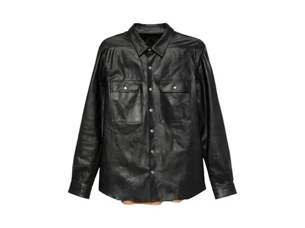 Rick Owens Leather Outershirt - Black