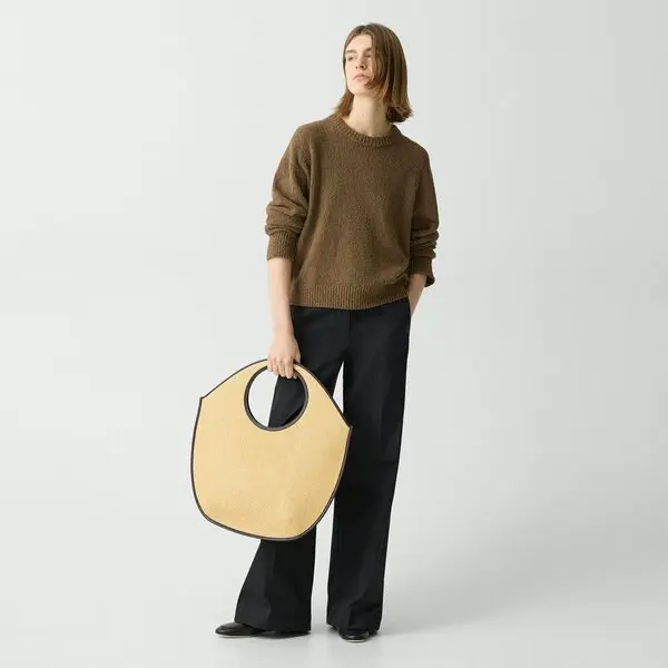 Theory Raffia Circle Tote Bag