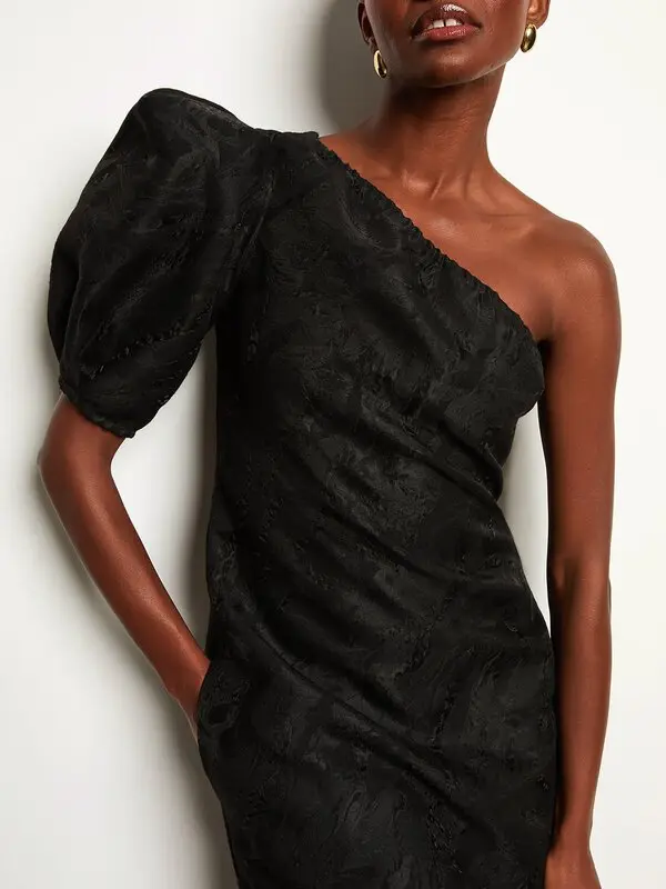 Rosie Assoulin One-shoulder Puff-sleeve Dress