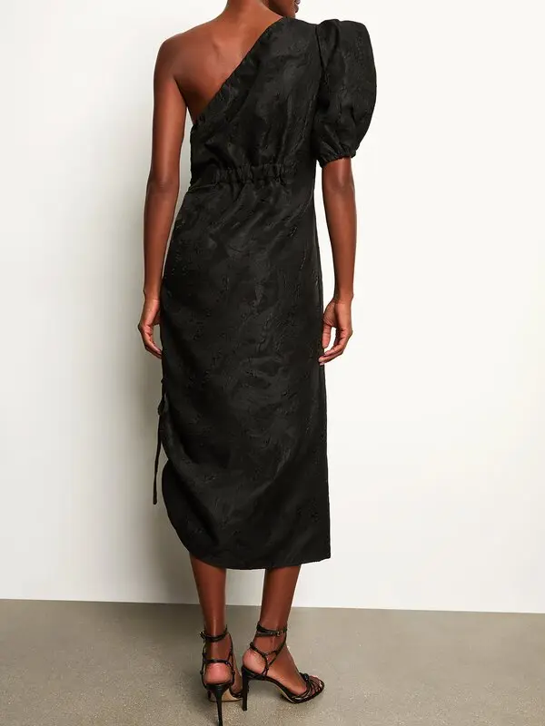 Rosie Assoulin One-shoulder Puff-sleeve Dress
