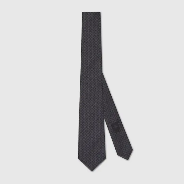 Gucci Gg Silk Jacquard Tie - Grey