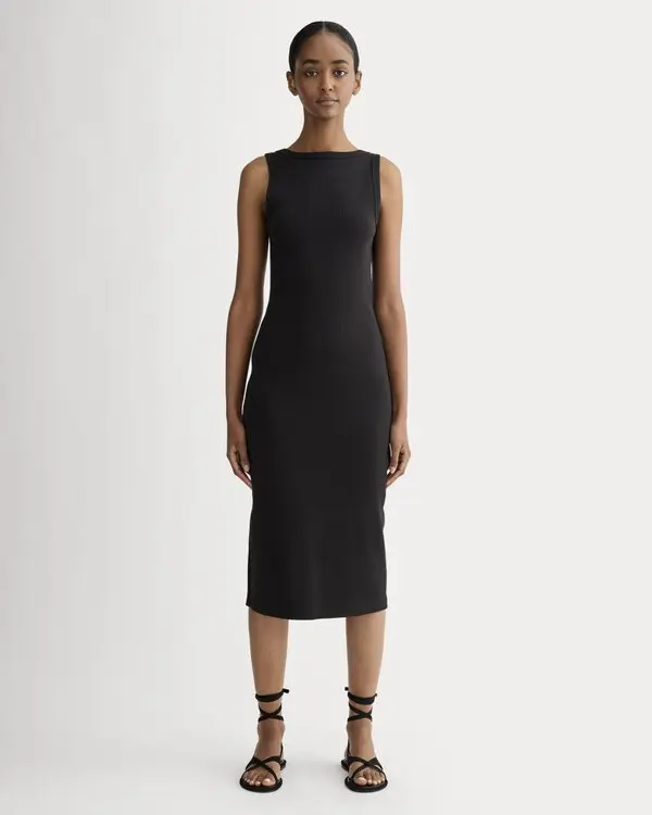 Everlane Selfie Tank Top Midi Dress - Black