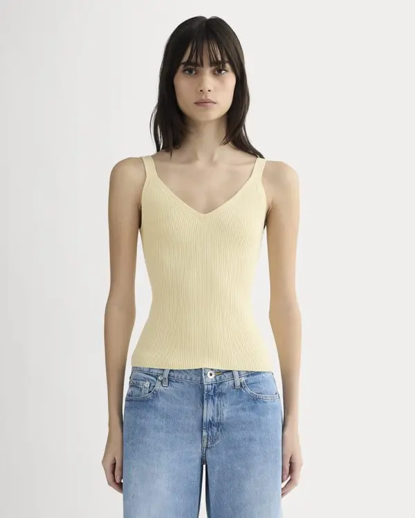 Everlane Fine Knit Cami Top - Banana Crepe