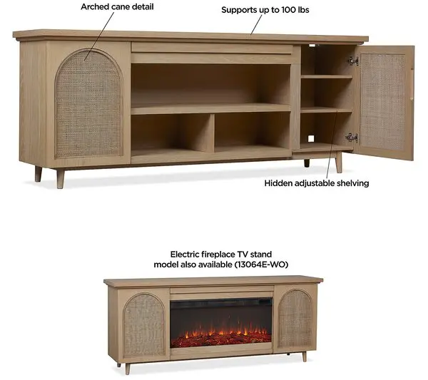 REAL FLAME Dahlia 76' Media Tv Stand