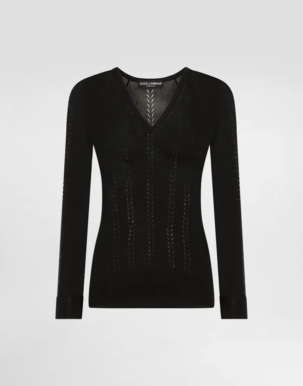 Dolce & Gabbana Silk V-neck Sweater
