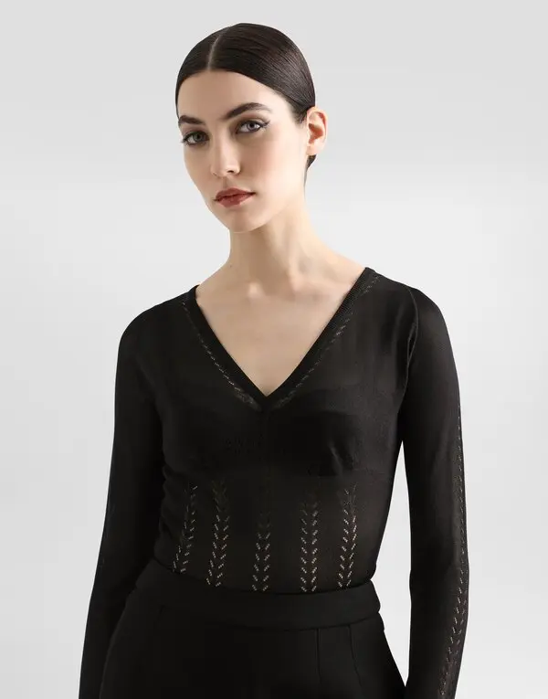 Dolce & Gabbana Silk V-neck Sweater