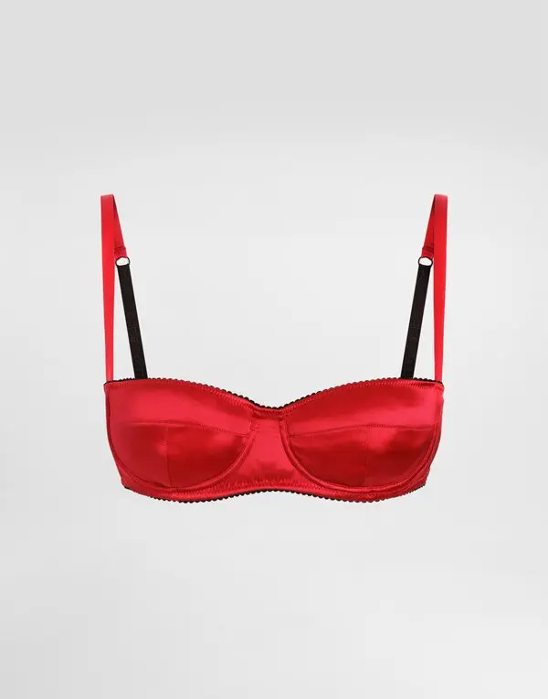 Dolce & Gabbana Satin Balconette Bra - Red
