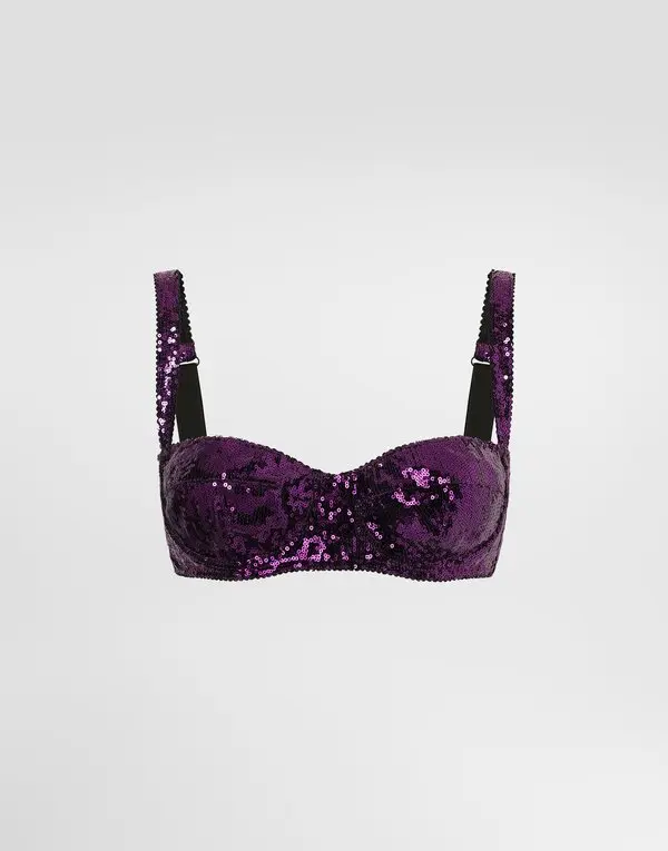 Dolce & Gabbana Balconette Bra With Micro-sequin Embroidery
