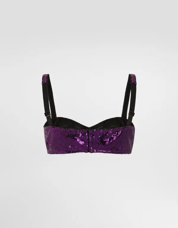 Dolce & Gabbana Balconette Bra With Micro-sequin Embroidery