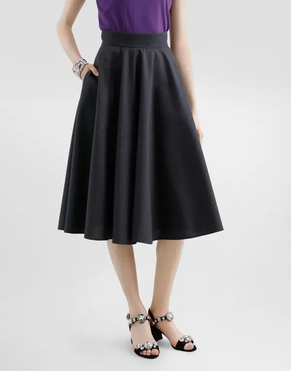Dolce & Gabbana Woolen Midi Circle Skirt
