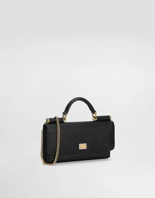 Dolce & Gabbana Dauphine-print Calfskin Mini Bag - Black