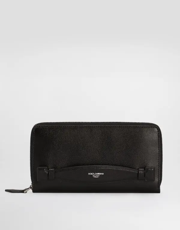 Dolce & Gabbana Zip-around Calfskin Wallet - Black