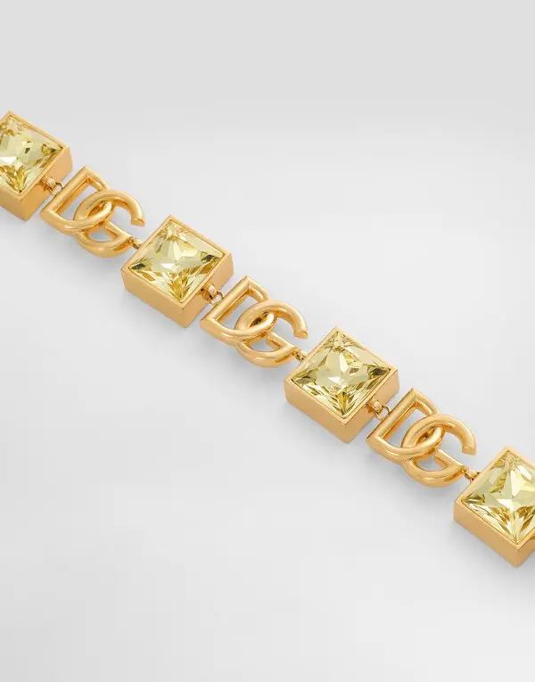 Dolce & Gabbana Bracelet With Dg Logo And Crystal Rhinestones
